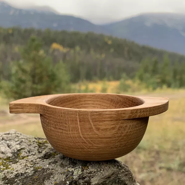 Scottish Oak Whisky Winged Quaich (Medium) - Lochsloy Design